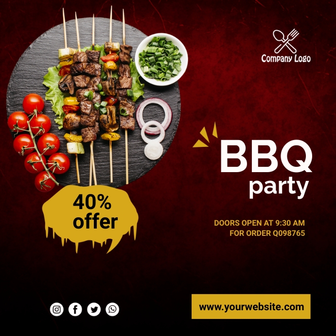 BBQ PARTY FLAYER TEMPLATE | PosterMyWall