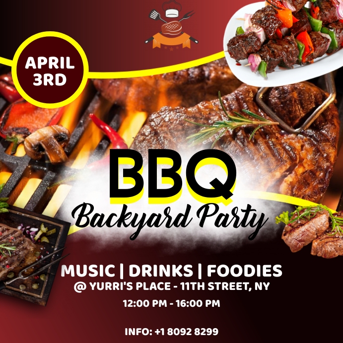 BBQ party poster Template | PosterMyWall