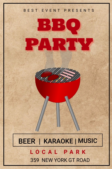 BBQ party poster Template | PosterMyWall