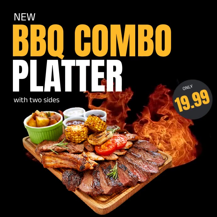 BBQ Platter with Ribs and Brisket Template | PosterMyWall