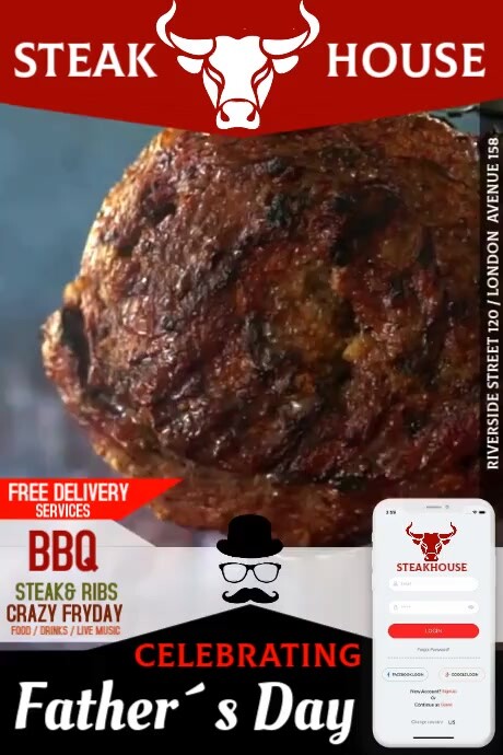 BBQ STEAK Template | PosterMyWall