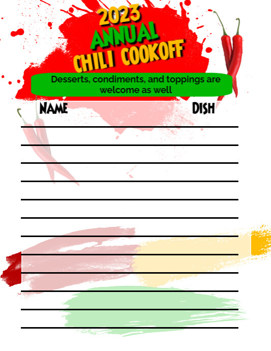 White Cook Off Contest Flyer | PosterMyWall