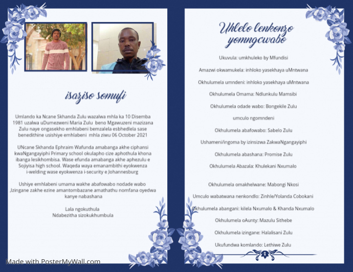 Copy of Funeral Program Template | PosterMyWall