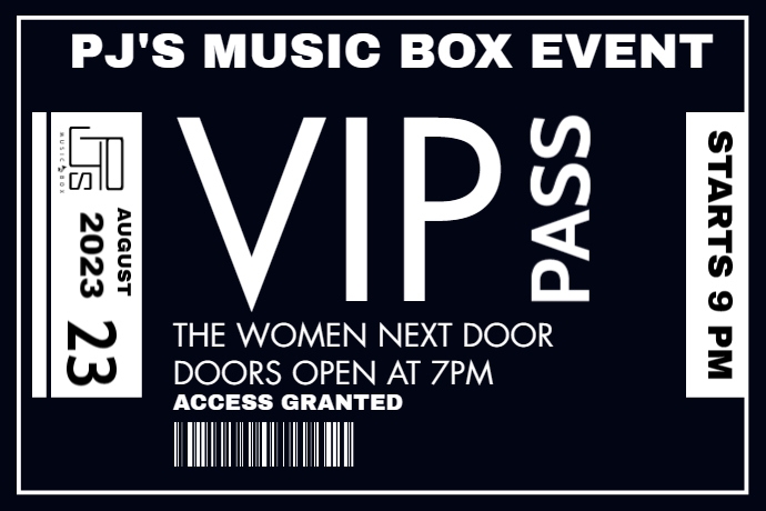 vip pass template white and dark blue colors | PosterMyWall