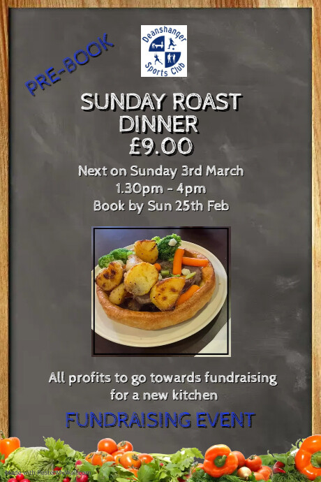 Sunday Roast Beef Dinner Take-Away | PosterMyWall