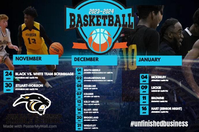 Sports Schedule Poster Template | PosterMyWall