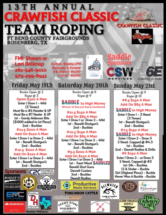 Copy of CRAWFISH ROPING | PosterMyWall