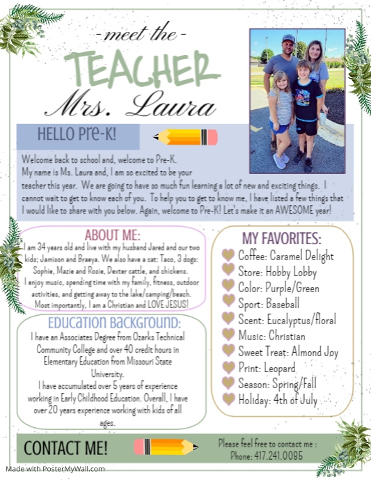 Meet the Teacher Newsletter | PosterMyWall