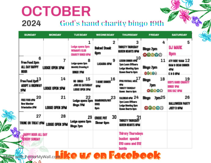 Copy of Copy of Copy of June 2021 Monthly Events Calendar Template ...