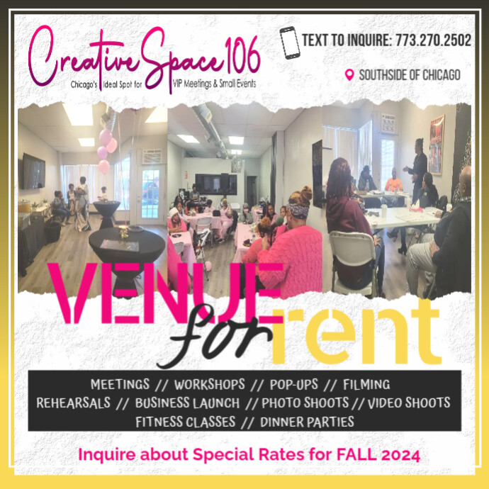 Blue Venue for Hire Ad Instagram Image | PosterMyWall