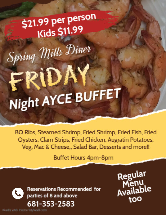 Sunday Lunch Buffet Flyer Template | PosterMyWall