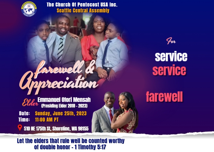 Elder Emma Farewell Service (3) | PosterMyWall