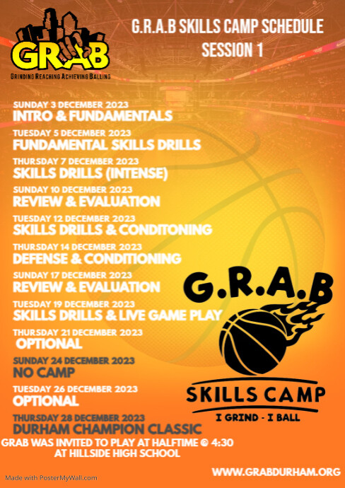 GRAB SKILLS CAMP-SESSION 1 | PosterMyWall