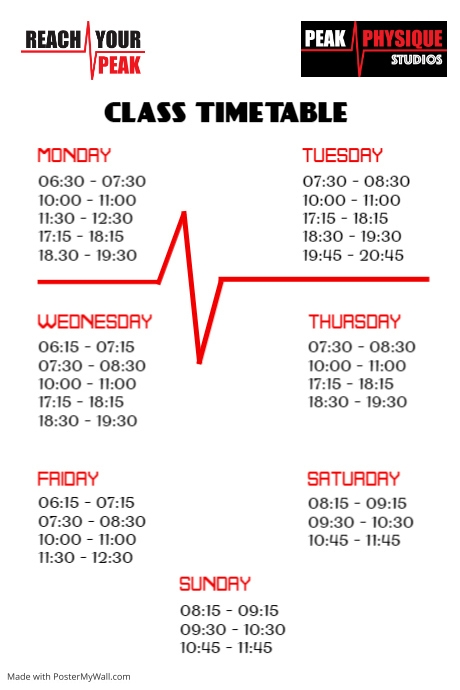 New Timetable Jan 2021 | PosterMyWall