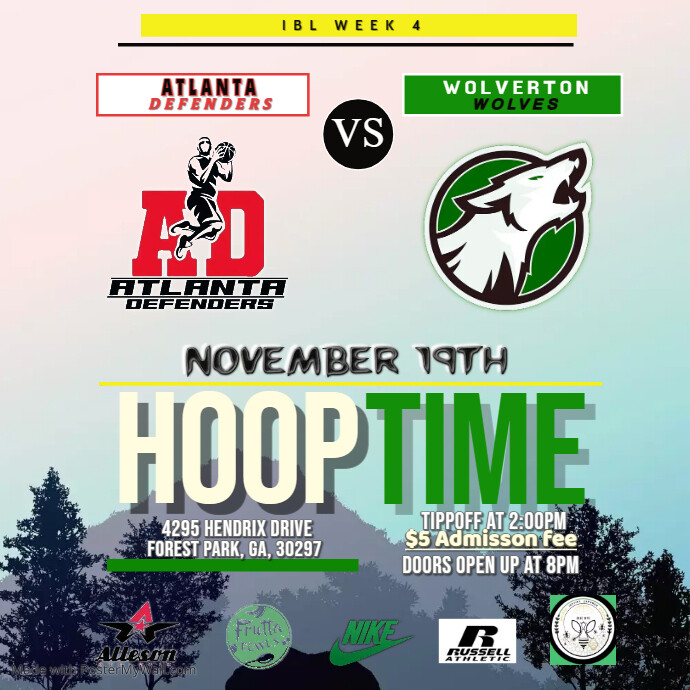flyer game wolves vs DEFENDERS NOV 1st (1) | PosterMyWall