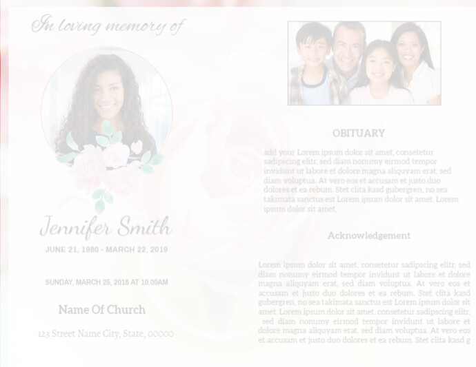 Copy of Copy of Funeral Program Card Template | PosterMyWall