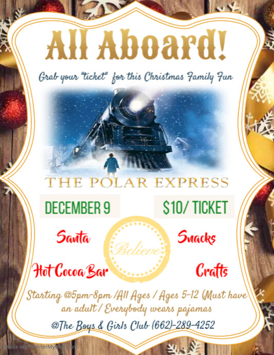 Copy of The Polar Express Christmas Party Event Flyer | PosterMyWall