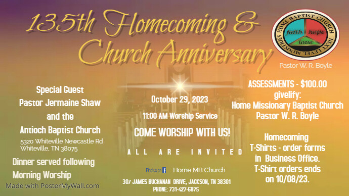 Homecoming Sunday (1) | PosterMyWall