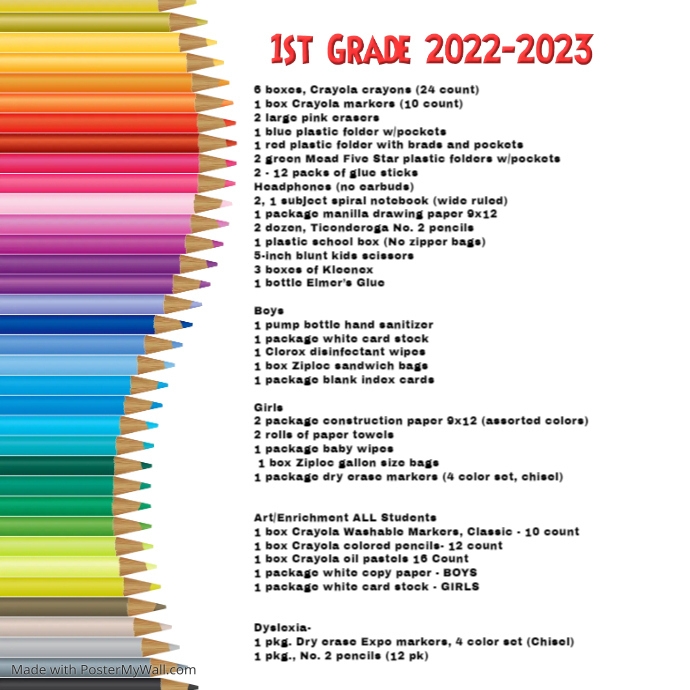1st Grade | PosterMyWall