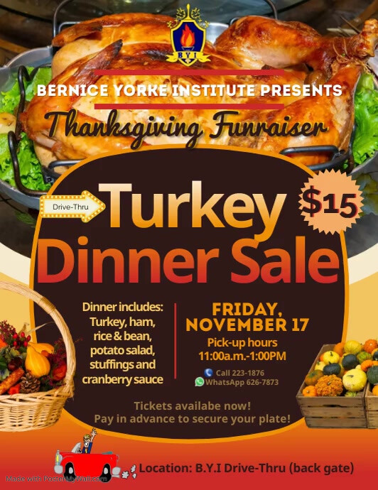 Thanksgiving Turkey Giveaway Flyer | PosterMyWall