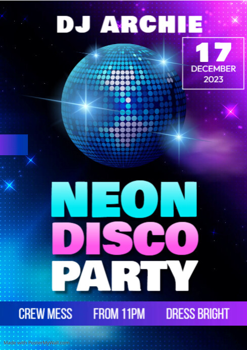 Neon Disco Party Ads | PosterMyWall