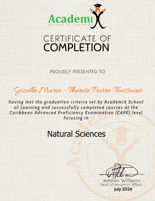 CAPE Certificate of Completion - on linen background | PosterMyWall