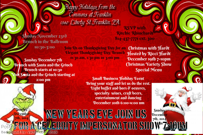 Holidays at the Commons | PosterMyWall