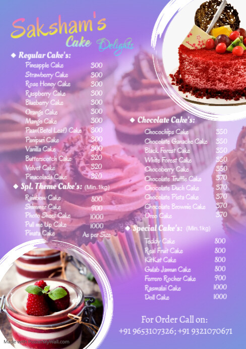 Copy of Price List Sweets Chalk Board Dessert Menu Ad | PosterMyWall