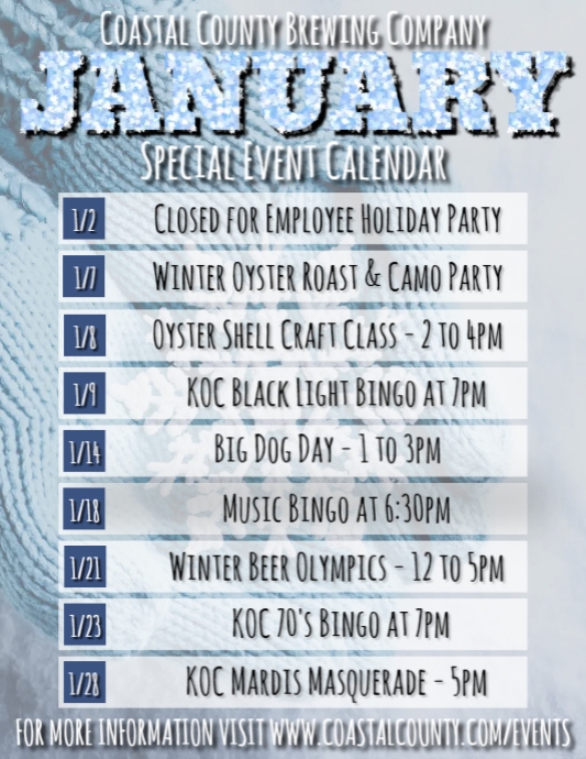 Copy of January Upcoming Event Planner Flyer | PosterMyWall