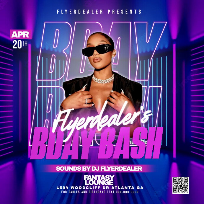 BDAY BASH Template | PosterMyWall