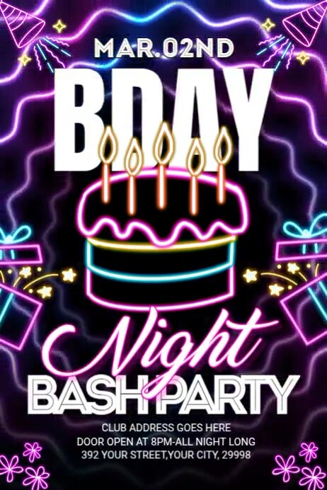 Bday Bash Template | PosterMyWall
