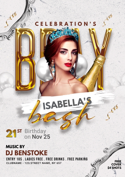 Bday bash night party Template | PosterMyWall
