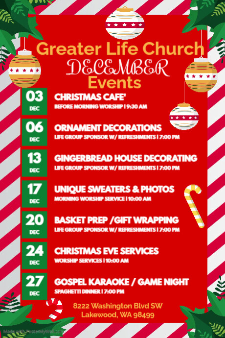 Christmas schedule | PosterMyWall
