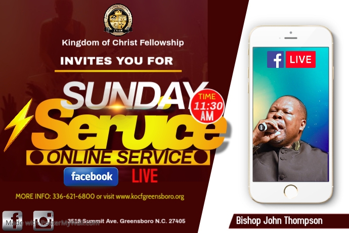 Copy of ONLINE SUNDAY SERVICE | PosterMyWall