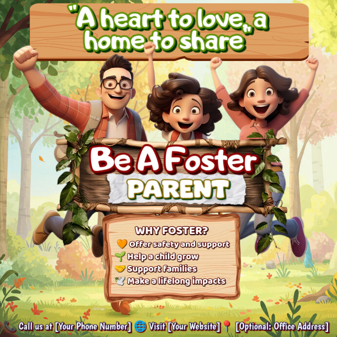 Modèle Be Foster Parents | PosterMyWall
