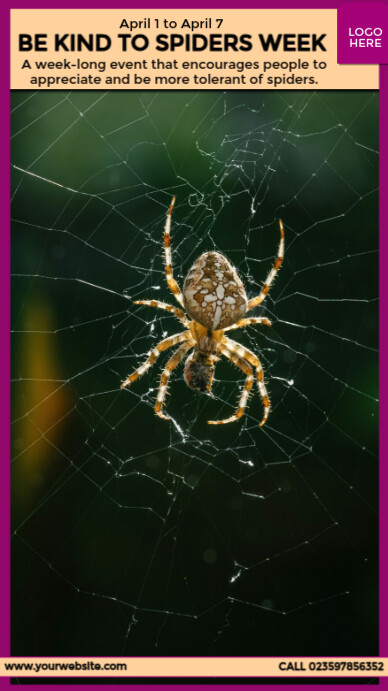 Be Kind to Spiders Week Template | PosterMyWall