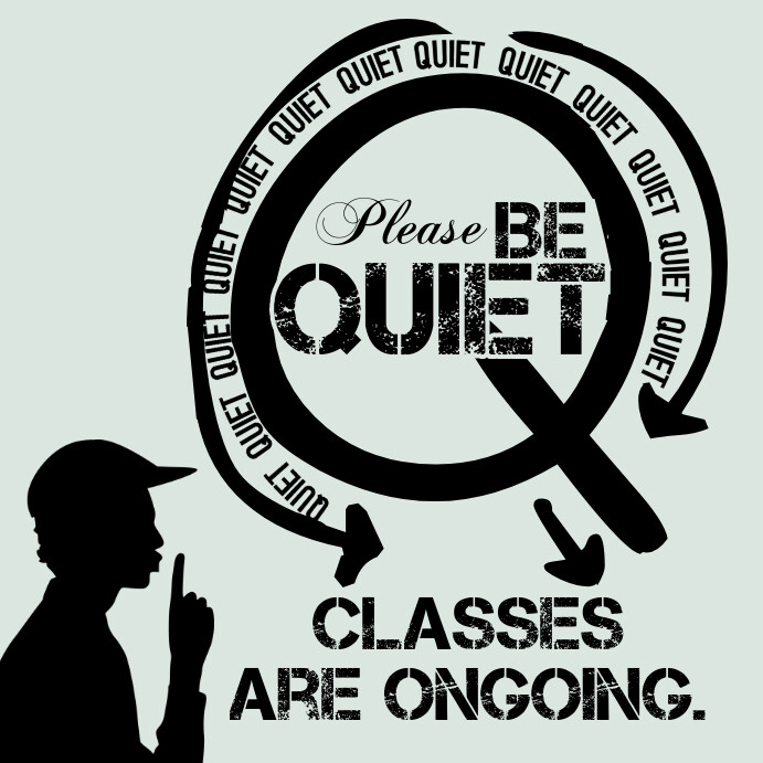 Be Quiet signage green background Template | PosterMyWall
