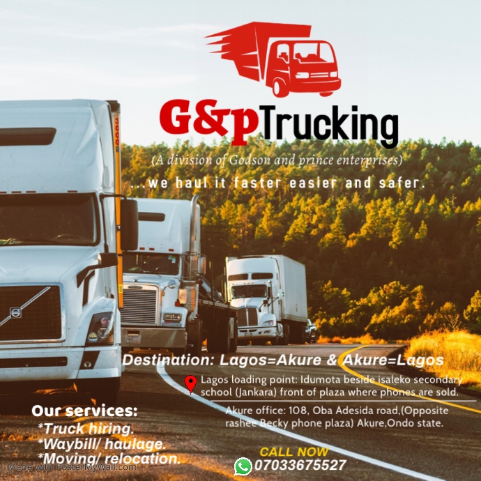 Copy of Grey and red moving company square post | PosterMyWall