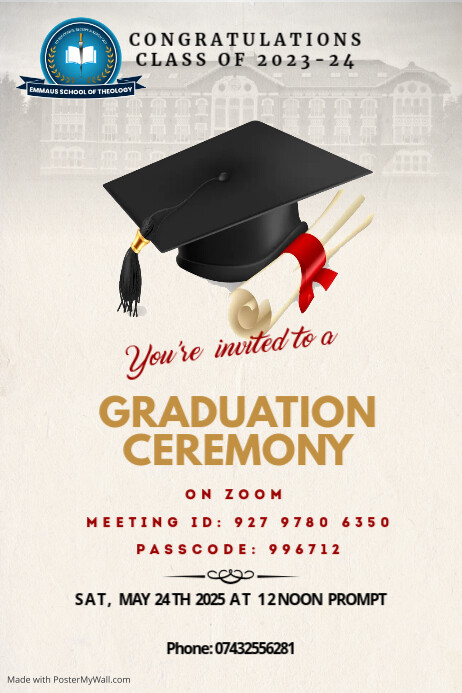 Grad cap virtual graduate party banner | PosterMyWall