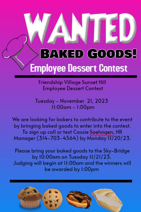 Employee Dessert Contest 2022 | PosterMyWall