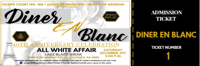 Copy of Diner En Blanc Ticket 1 | PosterMyWall