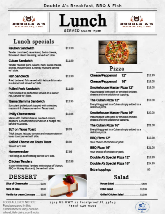 Copy of Marble Food Menu Flyer Templates | PosterMyWall