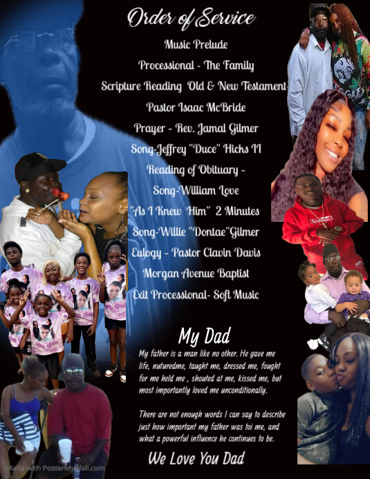 Magenta Funeral Program Inside | PosterMyWall