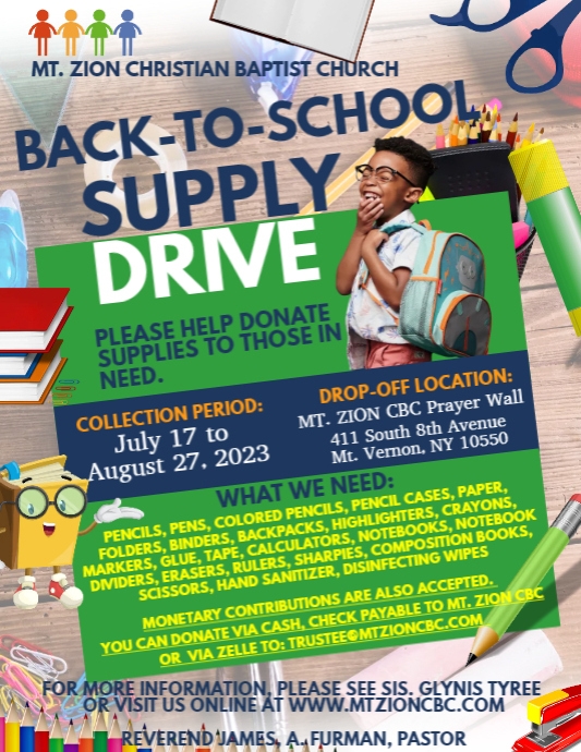 2023 MZCBC Back to School Drive_Revised | PosterMyWall