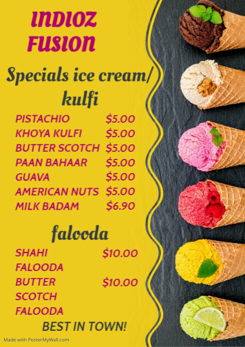 ice cream ,event, summer, menu | PosterMyWall