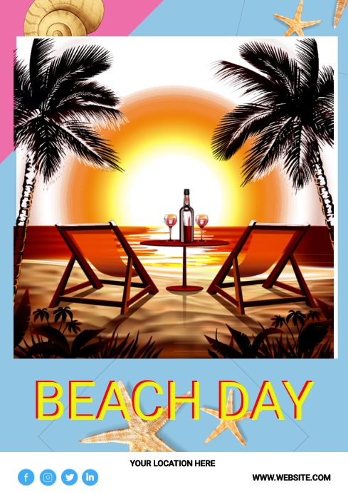 BEACH AD A4 TEMPLATE.E | PosterMyWall
