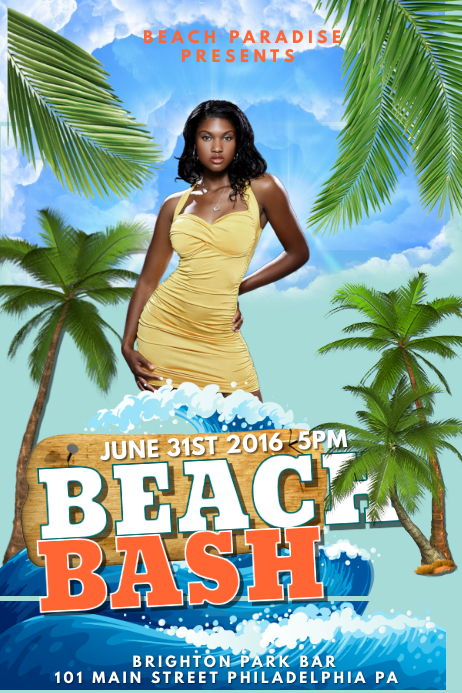 Beach Bash Modelo | PosterMyWall