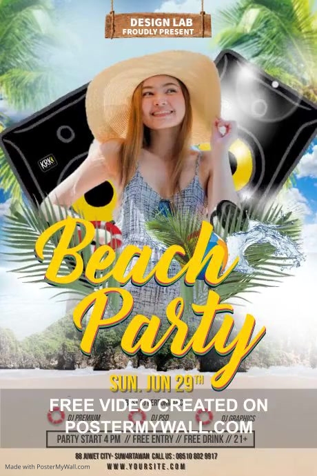 Beach Chill Party Template | PosterMyWall