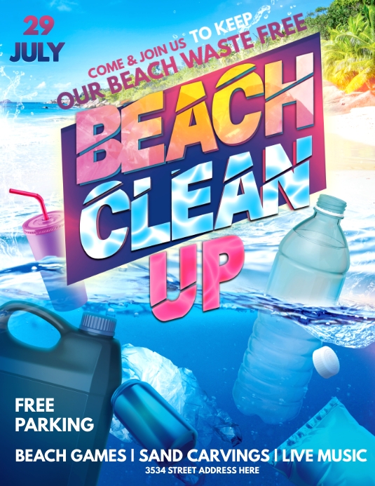 BEACH CLEAN UP TEMPLATE | PosterMyWall
