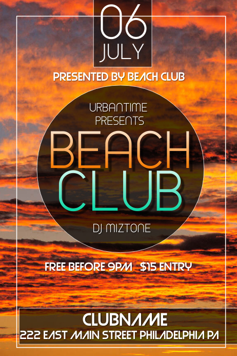 Beach Club Template | PosterMyWall